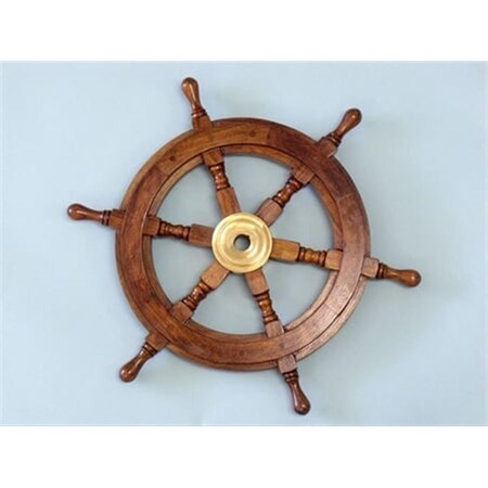 Handcrafted Model Ships Deluxe Class Wood and Brass Ship Wheel 15 in ...