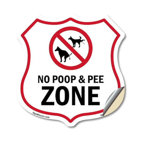 Signmission Dog Poop Shield Sign No Poop & Pee Zone, 12 Inch X 12 Inch ...