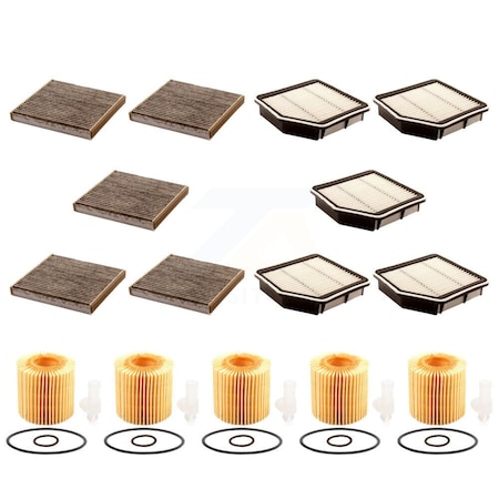 Pur 5X Air + 5X Cabin + 5X Engine Cartridge Oil Filter 15 Total Kit For ...