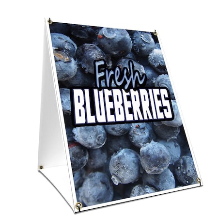 Signmission Fresh Blueberries, 24 Inch x 18 Inch A-frame Yard Sign ...