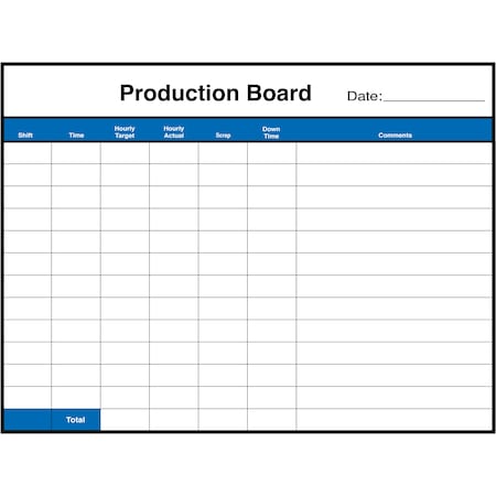 5S Supplies Hourly Production Tracking Board V4 Aluminum Dry Erase 32in ...