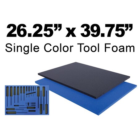 5S Supplies Tool Box Foam Insert 26.25in x 39.75in 1/2 Inch Thick Blue ...