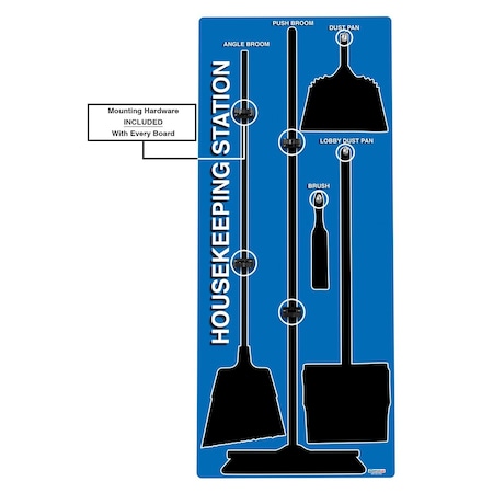 5S Supplies 5S Housekeeping Shadow Board Broom Station Version 4 - Blue ...