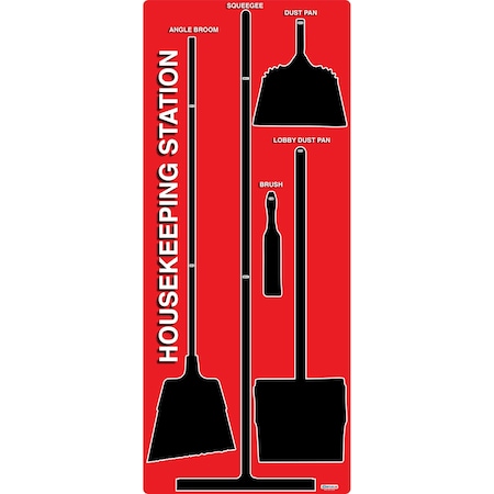 5S Supplies 5S Housekeeping Shadow Board Broom Station Version 14 - Red ...