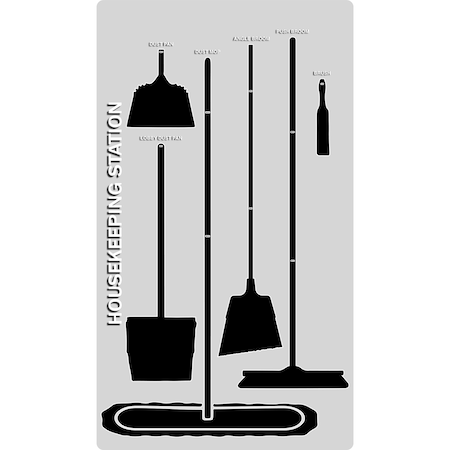 5S Supplies 5S Housekeeping Shadow Board Broom Station Version 2 - Gray ...