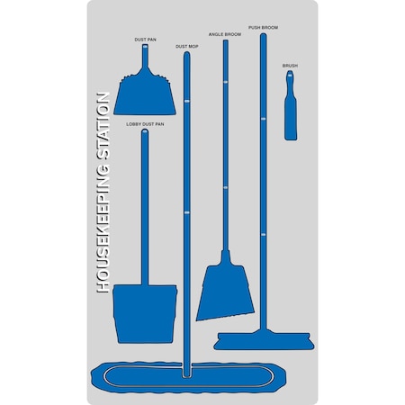 5S Supplies 5S Housekeeping Shadow Board Broom Station Version 2 - Gray ...