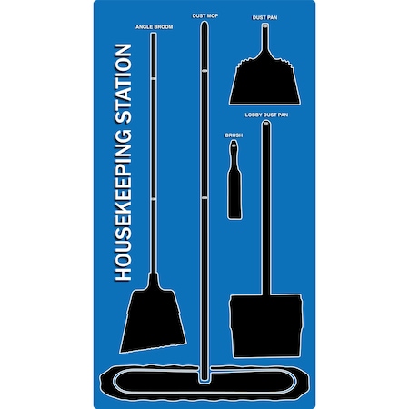 5S Supplies 5S Housekeeping Shadow Board Broom Station Version 4 - Blue ...