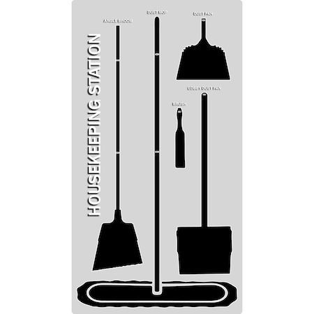 5S Supplies 5S Housekeeping Shadow Board Broom Station Version 4 - Gray ...
