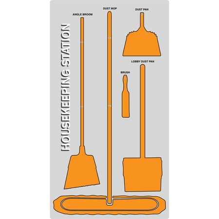 5S Supplies 5S Housekeeping Shadow Board Broom Station Version 4 - Gray ...