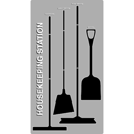 5S Supplies 5S Housekeeping Shadow Board Broom Station Version 6 - Gray ...