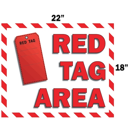 5S Supplies 5S Red Tag Area Sign Aluminum Hanging Sign V4 22in x 18in ...