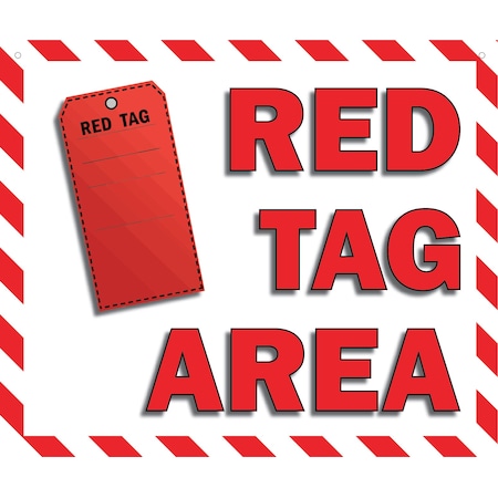 5S Supplies 5S Red Tag Area Sign Aluminum Hanging Sign V4 22in x 18in ...