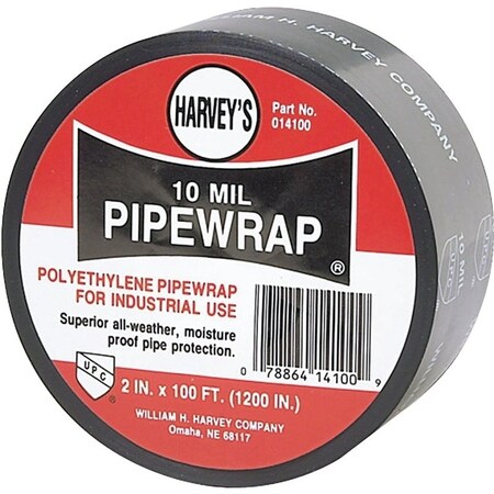 Harvey 0 Pipe Wrap, 100 ft L, 2 in W, 10 mil Thick, Black 14100 | Zoro
