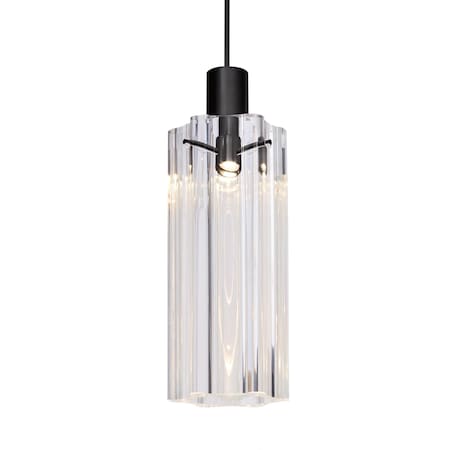 Besa Lighting Besa Ice 7 Pendant, Clear, Black Finish, 1x 3W LED 1XT ...