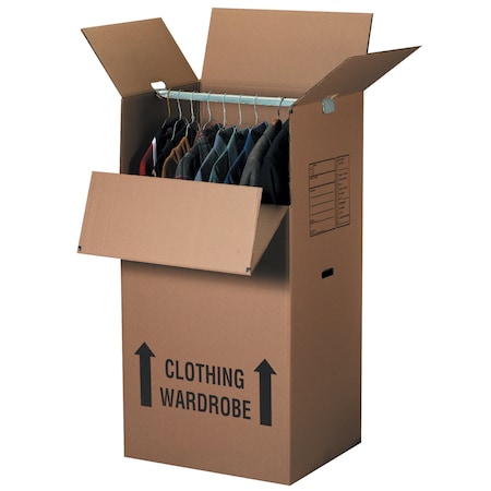 Partners Brand 24 in x 20 in x 46 in Wardrobe Box, Kraft, ECT-48 double ...