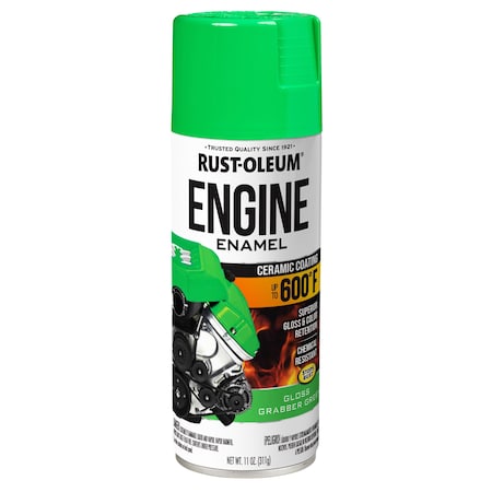 Rust-Oleum Automotive 600 Degrees F Engine Enamel Spray, Grabber Green ...