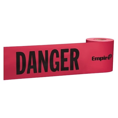 Empire Level Barricade Tape, 200 ft L, 3 in W, Plastic Backing, Red 77-0204 | Zoro