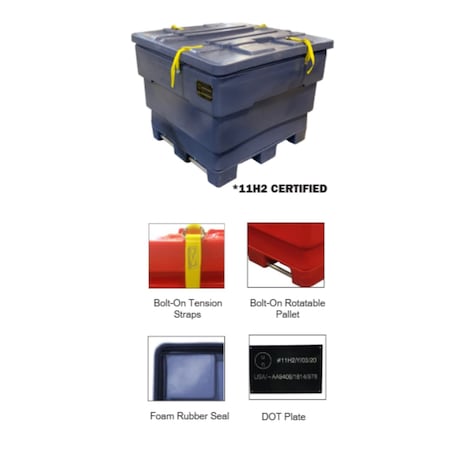 Fibertech Plastics DOT Certified Shipping Container, Sealable Lid, Tan ...
