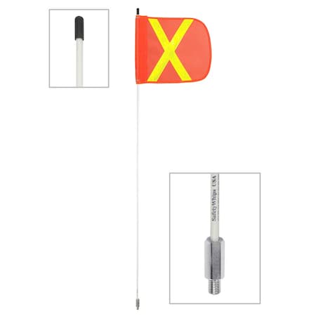 Safetywhips Warning Whip Light Duty Whip with Flag, White Whip, Orange ...