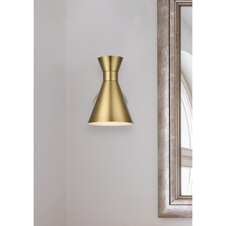 Living District Halycon 6 Inch Wall Sconce In Satin Gold LD2353SG | Zoro