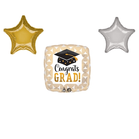 Loonballoon Graduation Grad Theme Balloon Set, 25in. Black Grad Cap ...