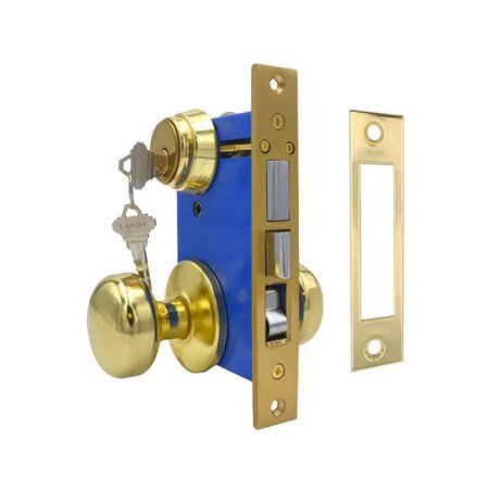 Ecs Hardware Durable Mortise Lockset Gate Lock with Knob US3 Gold SC1 ...