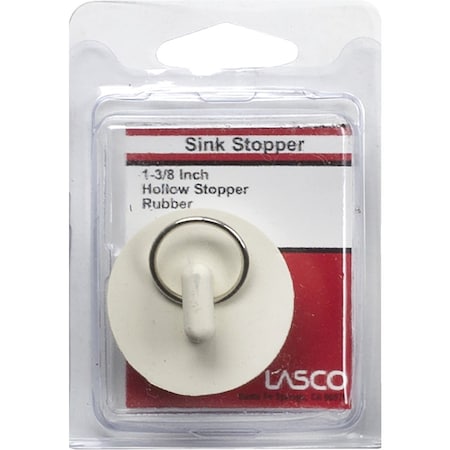 Lasco Hollow 1-3/8'' Wht Sink Rubber Drain Stopper 2/1/3207 | Zoro