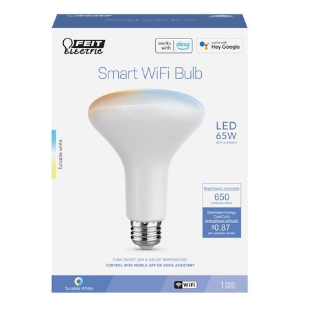 Feit Electric Feit BR20 E26 Medium Smart-Enabled LED Bulb Adjustable ...