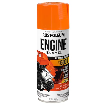 Rust-Oleum Automotive 600 Degrees F Engine Enamel Spray, Orange Red ...