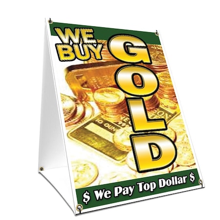 Signmission We Buy Gold 1 Vertical, 24 Inch x 18 Inch A-frame Yard Sign ...