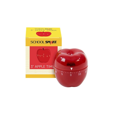 School Smart Apple Shaped Timer with Bell, 3 Inch Diameter, 60 Minutes ...