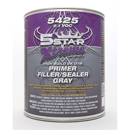 5 Star Extreme High Build 2K DTM Primer Filler Sealer, Gray 5ST-5425-1 ...
