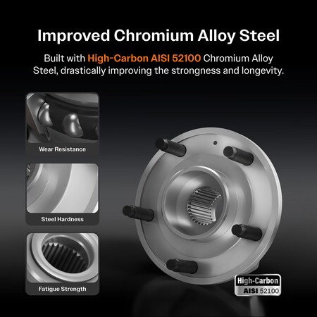 Transit Auto Front Hub Bearing Assembly Coated Brake Rotor & Pads Kit ...