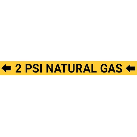 Creative Safety Supply 2 PSI Natural Gas Pipe Marking Label, No Arrows ...