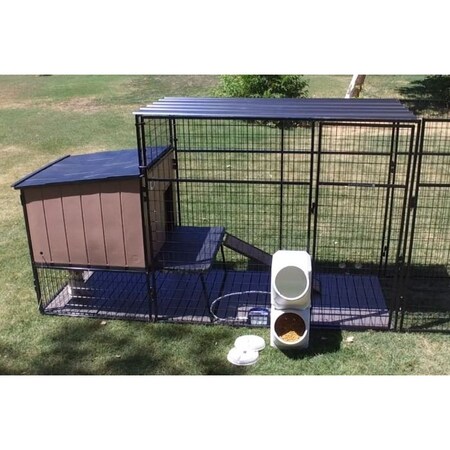 K9 Kennel Store K9 Kennel Castle With 4ft X 16ft X 7ft Tall Run and ...