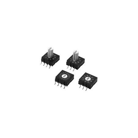Omron Rotary Coded Switch, 10 Positions, Binary Coded Decimal, Latched, 0.025A, 24Vdc, Solder ...