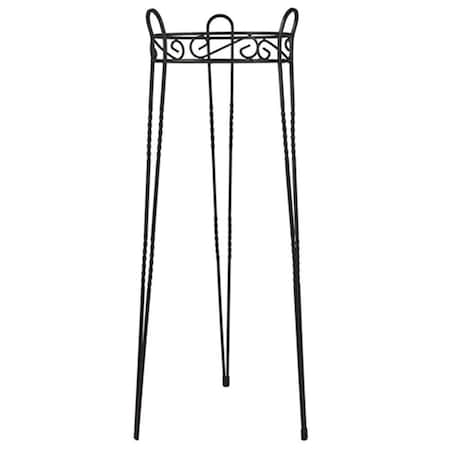 Greengrass 30 in. Canterbury Scroll Top Plant Stand - Black GR2620573 ...