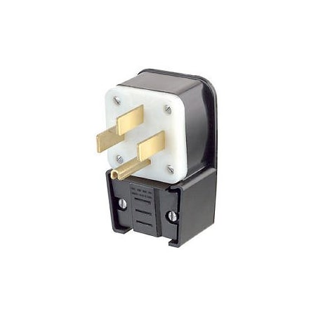 Leviton Straight Blade Plug, 14-50P, 50 A, 125/250V AC, 3 Pole, Screw ...
