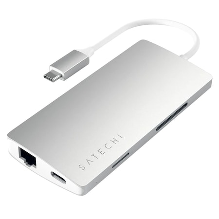 Satechi Type C To Multi Port Adapter 4k Ethernet V2, Silver ST-TCMA2S ...