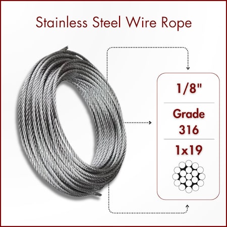 Laureola Industries 1/8 in. Stainless Steel Cable Railing Wire Rope ...