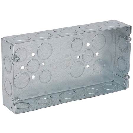 Hubbell Electrical Box, 3-Gang, 24-Knockout, 6 1/2 in End, 4 3/4 Inside ...