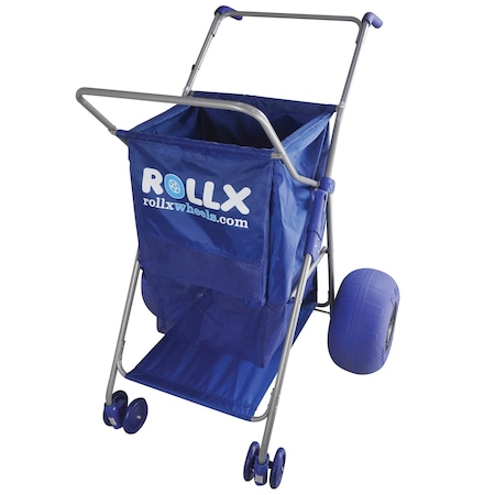 Rollx Big Balloon Wheel Foldable Beach Cart Storage Wagon for Sand ...
