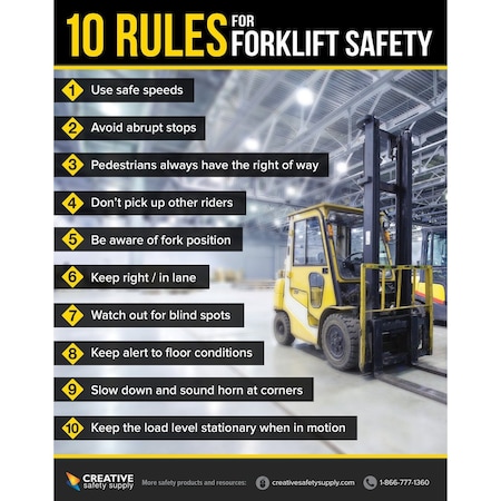 Creative Safety Supply Forklift Safety Poster 22in x 28in, +Poster ...