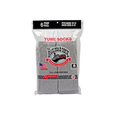 Railroad Sock Mens Tube Socks, 85% Cotton, 15% Nylon, Grey, 6-12 M, 6 ...