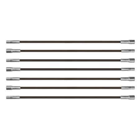 Chromex 7-Piece 21ft Fiberglass Chimney Brush Rods with 1/4'' NPT ...