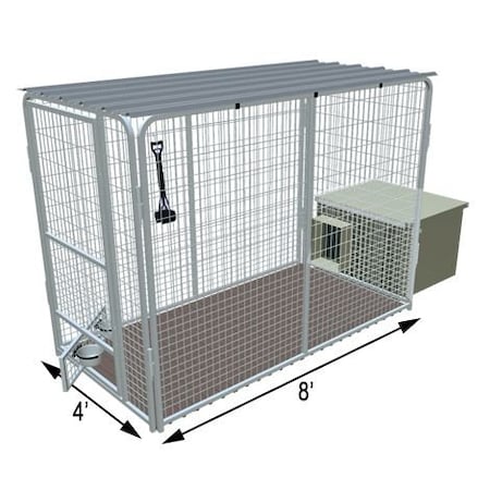 K9 Kennel Store 4ft X 8ft Complete K9 Condo PRO Dog Kennel and Cube Dog ...