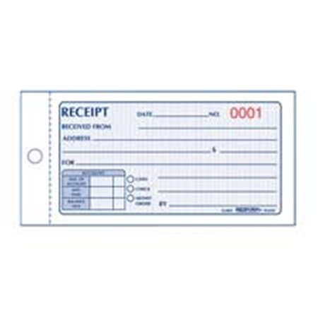 Rediform Money Receipt- Carbonless- 2 Parts- 2-.75in.x5in.- 50-BK ...