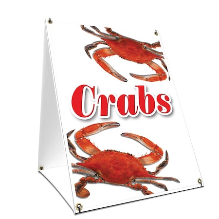 Signmission Crabs, 24 Inch x 18 Inch A-frame Yard Sign, Plastic Sign ...