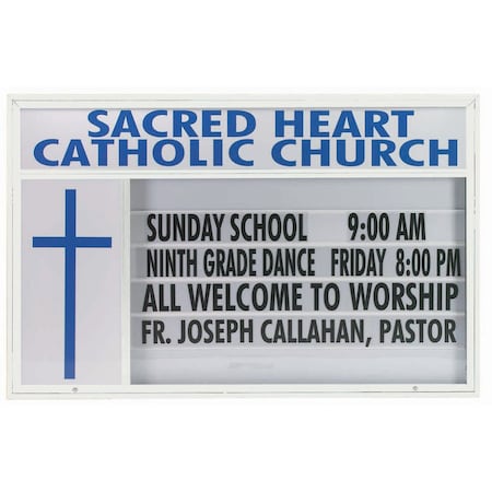 Aarco Marquee One Single Sided Changeable Sign System w/ Symbol Case ...