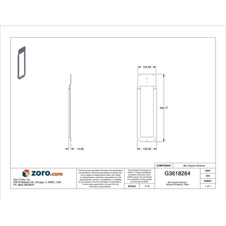 Nvent Caddy Box Support Bracket, Bracket Accessory, Steel TSRBS1625 | Zoro
